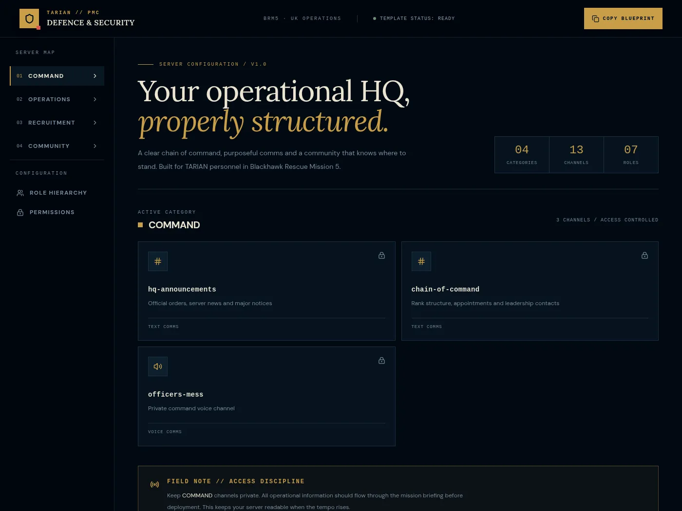TARIAN PMC Discord Setup