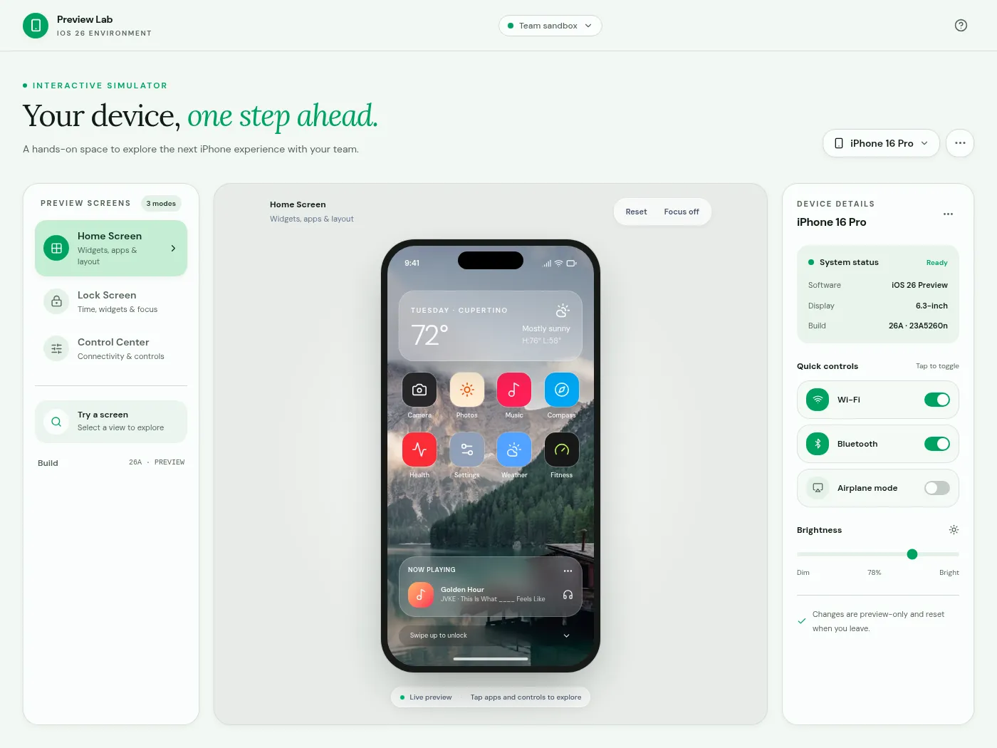 iOS 26 Preview Lab