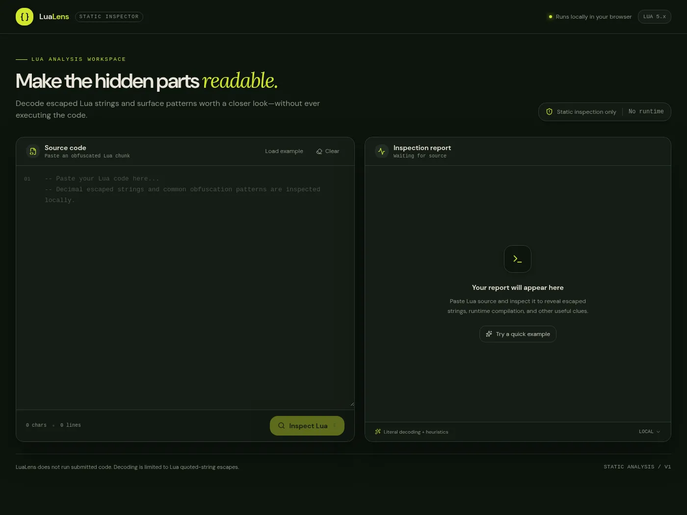 Obfuscated Decoder App