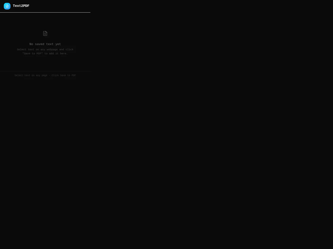 Text2PDF Chrome Extension