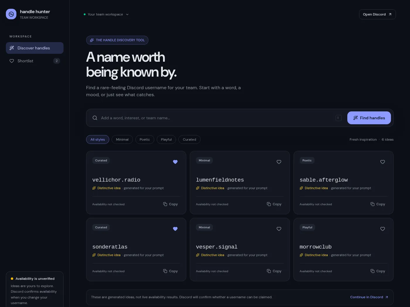Discord Handle Hunter