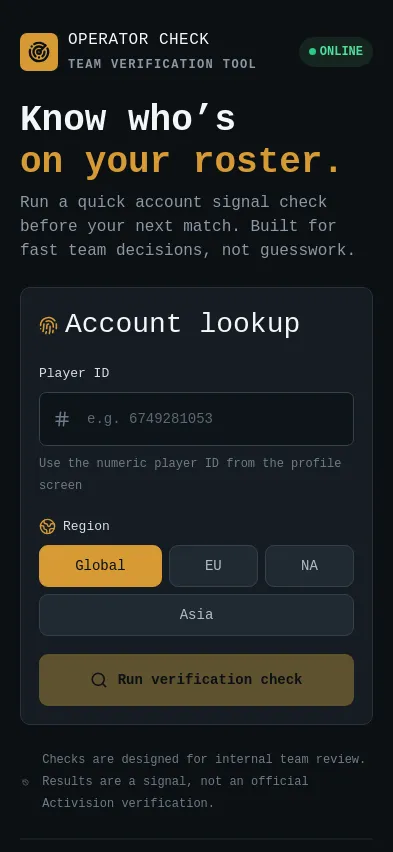 COD Mobile Verifier