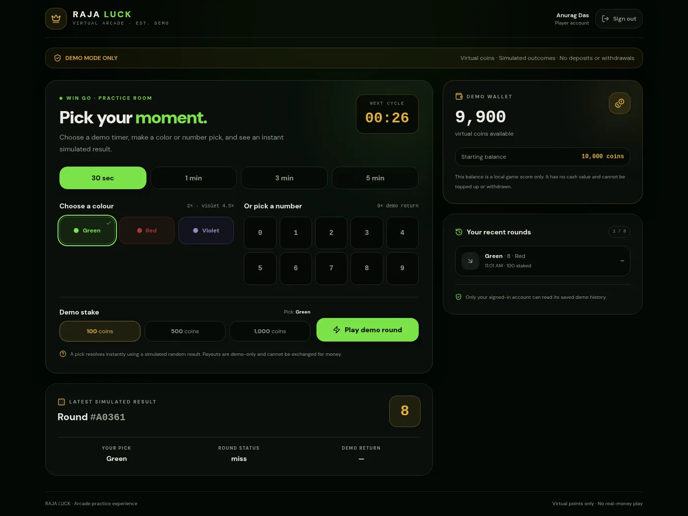 RAJA LUCK Demo Game