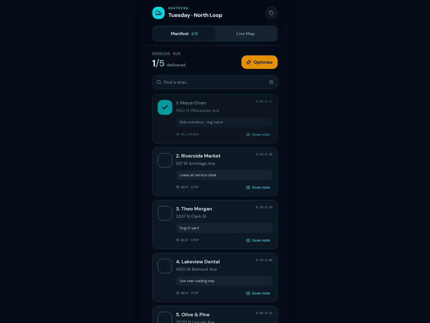 RoutePro Mobile Web