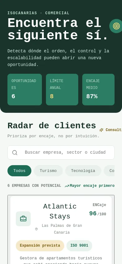 Isocanarias Client Finder