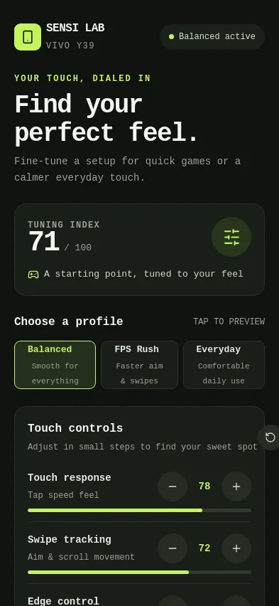 Vivo Sensitivity Optimizer