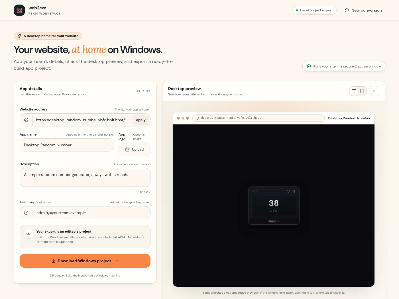 Web2Exe Converter
