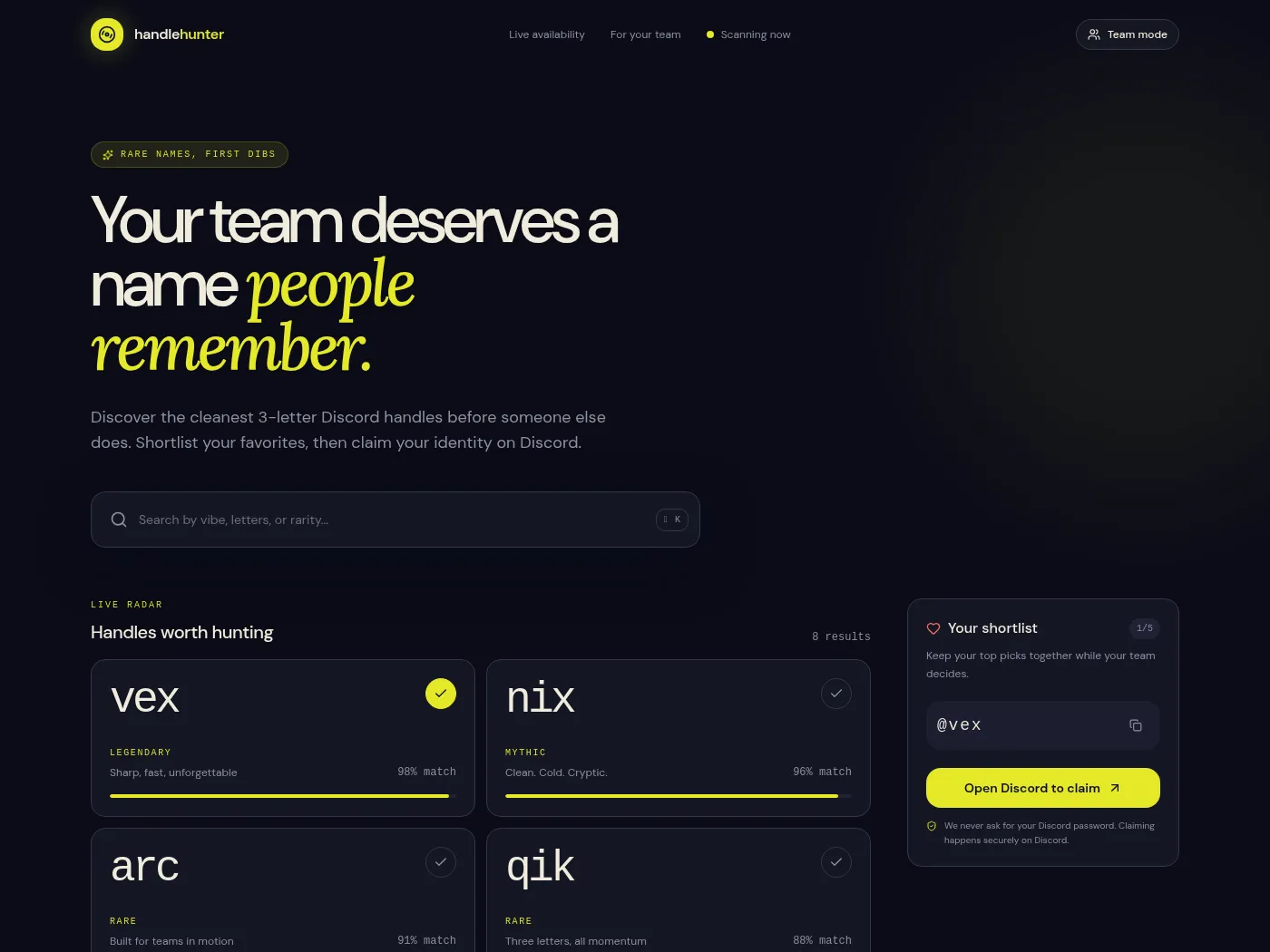 Discord Handle Hunter