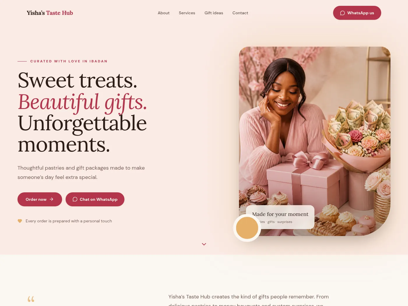 Yisha’s Taste Hub Site