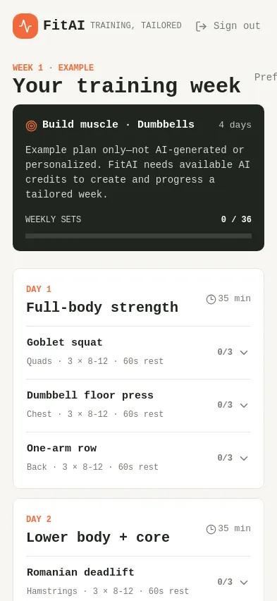 FitAI Workout Planner