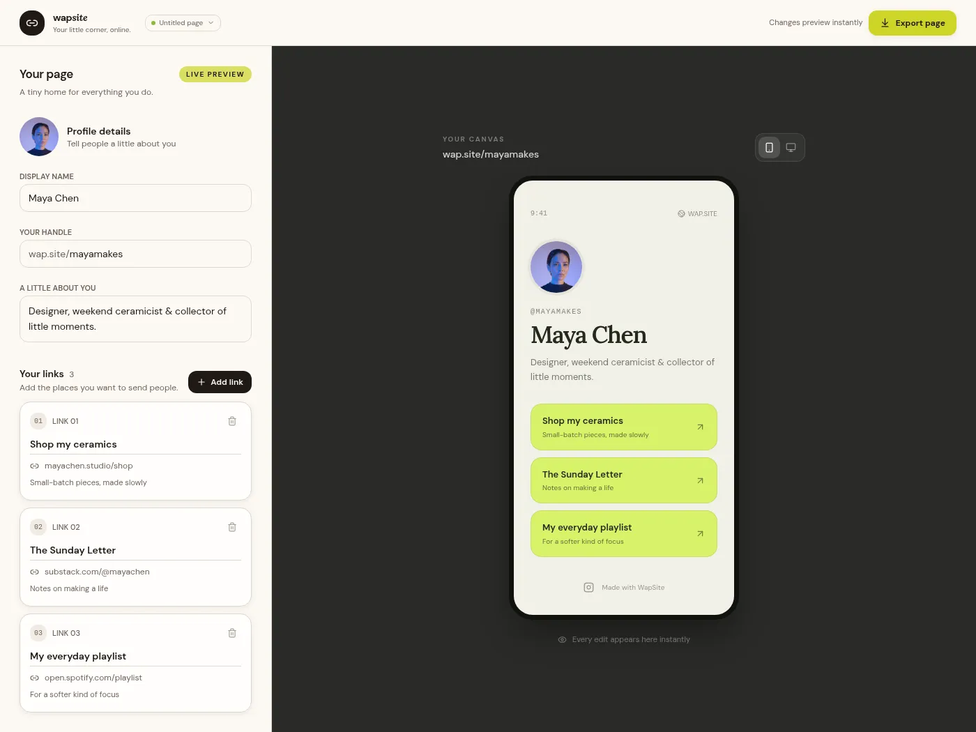 WapSite Builder