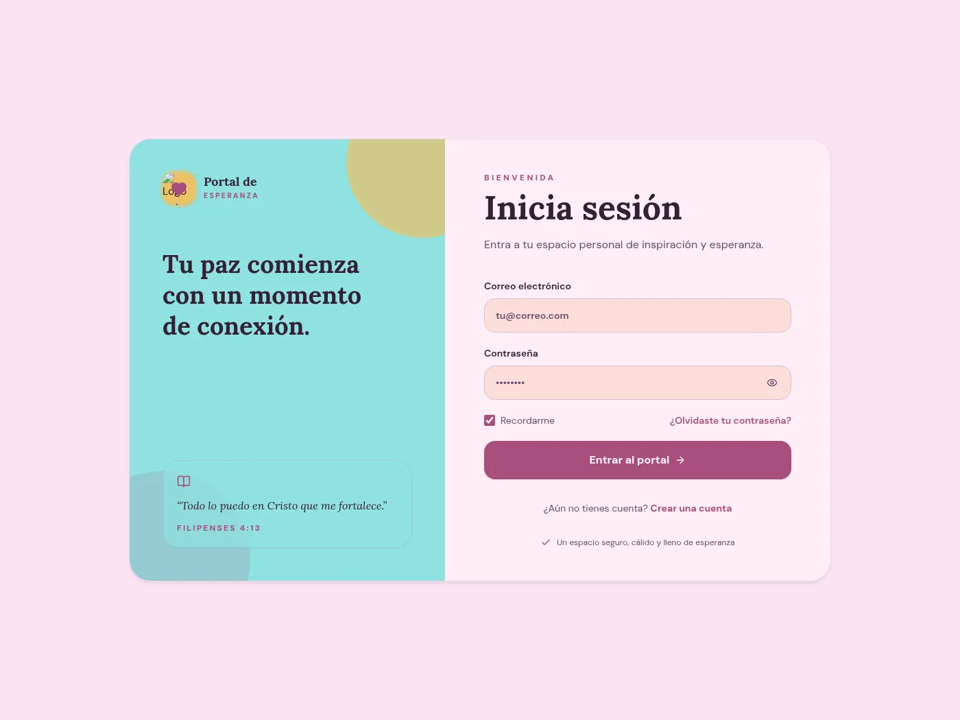 Pastel Login Portal