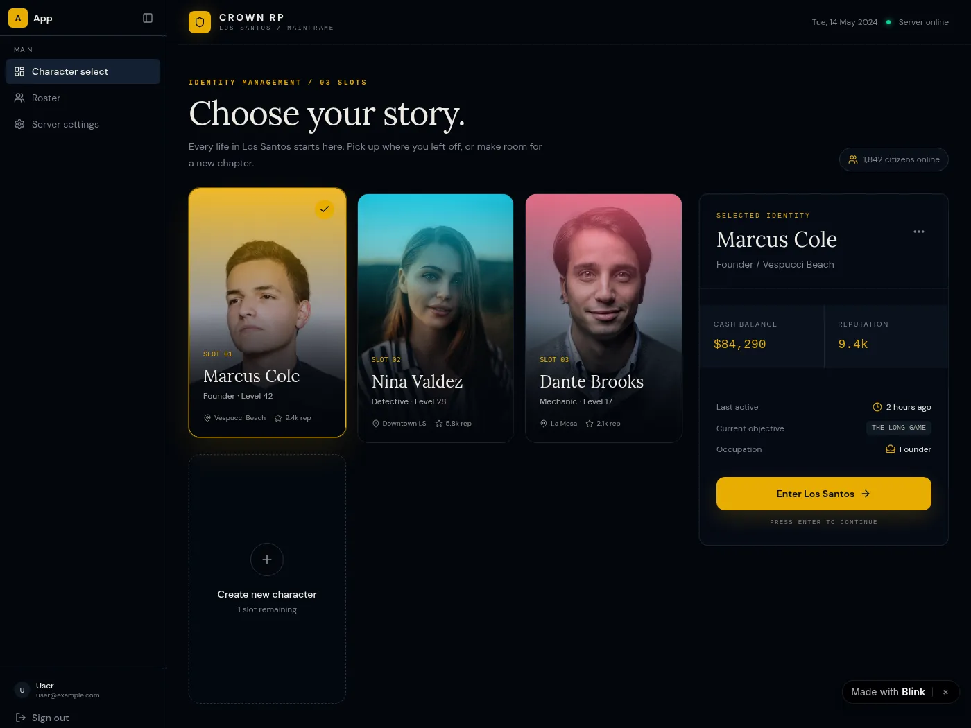 FiveM Character Hub