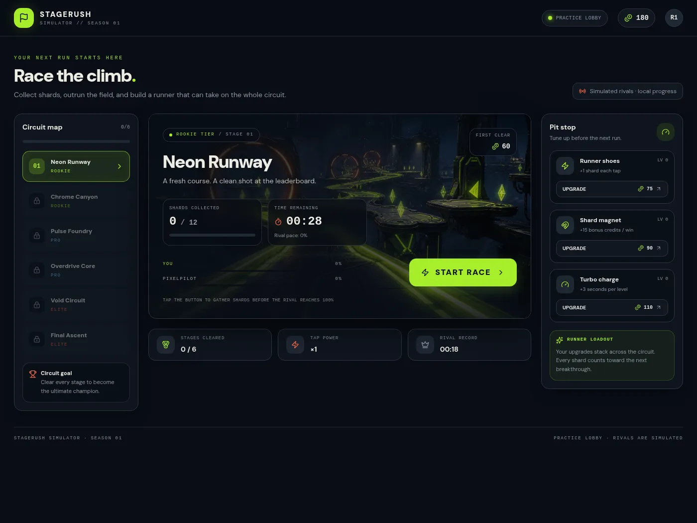 StageRush Simulator