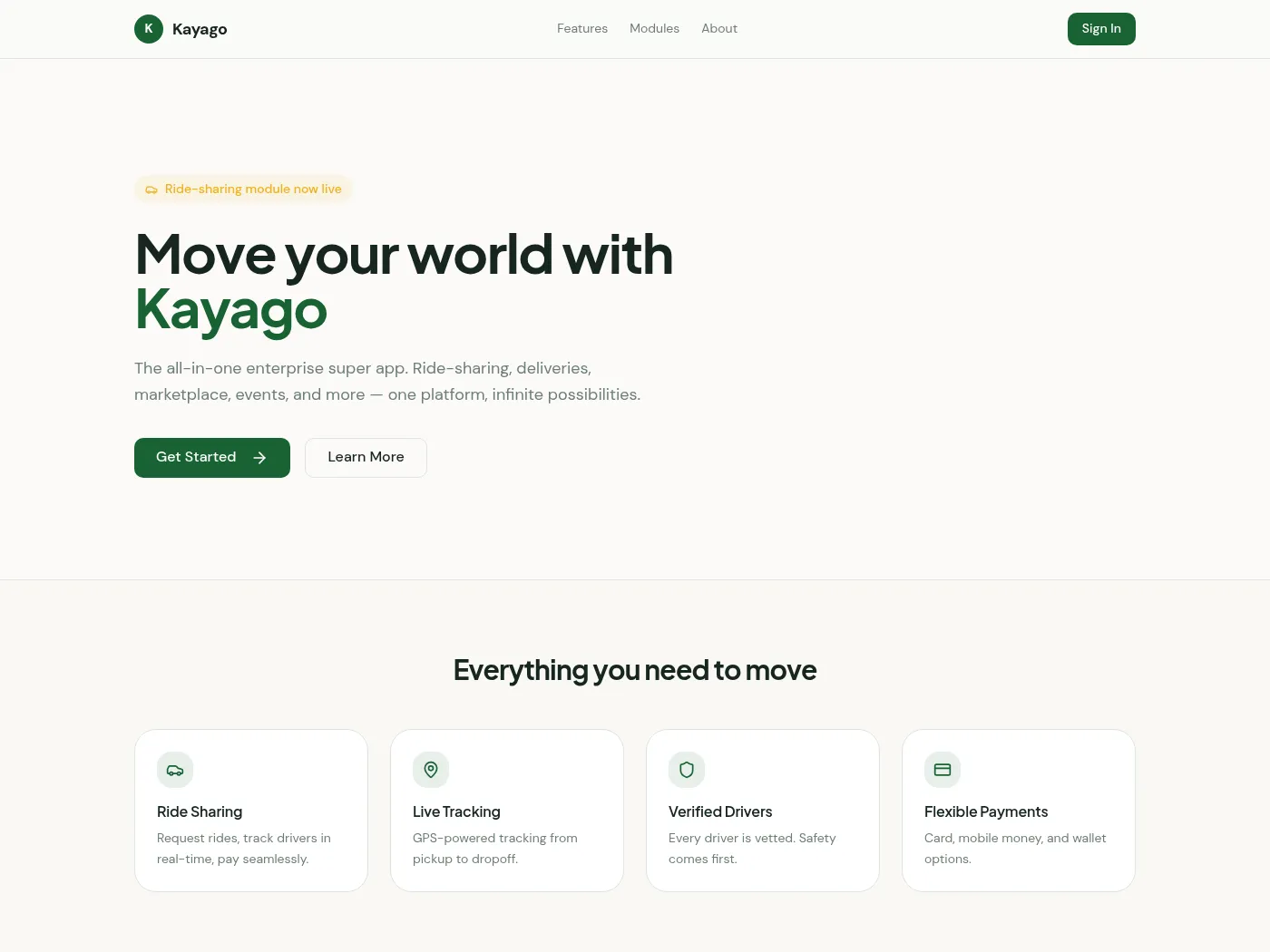Kayago Enterprise Super App