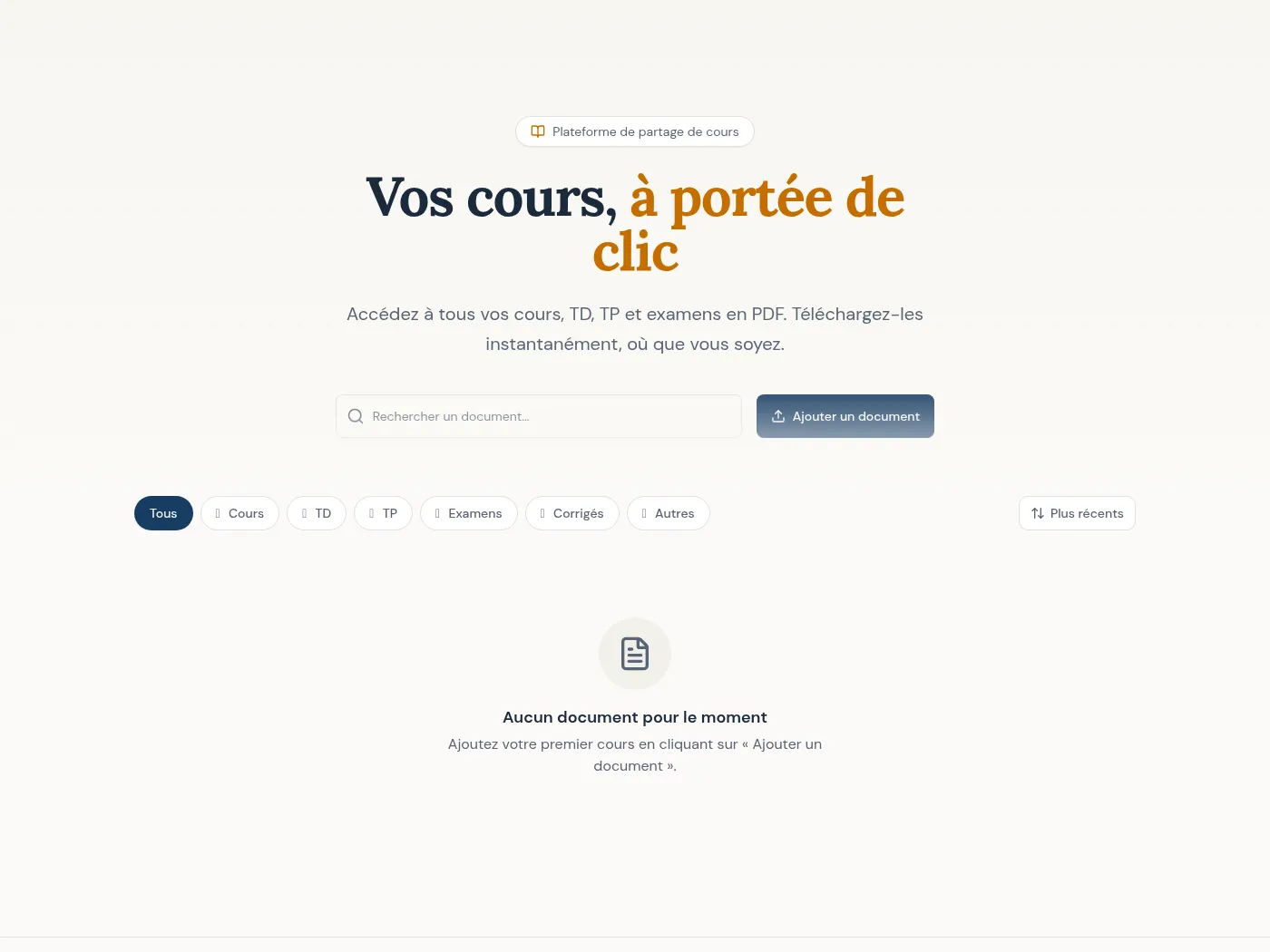 CoursDoc Hub