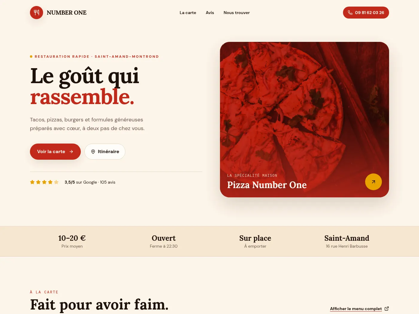Number One Resto Vitrine