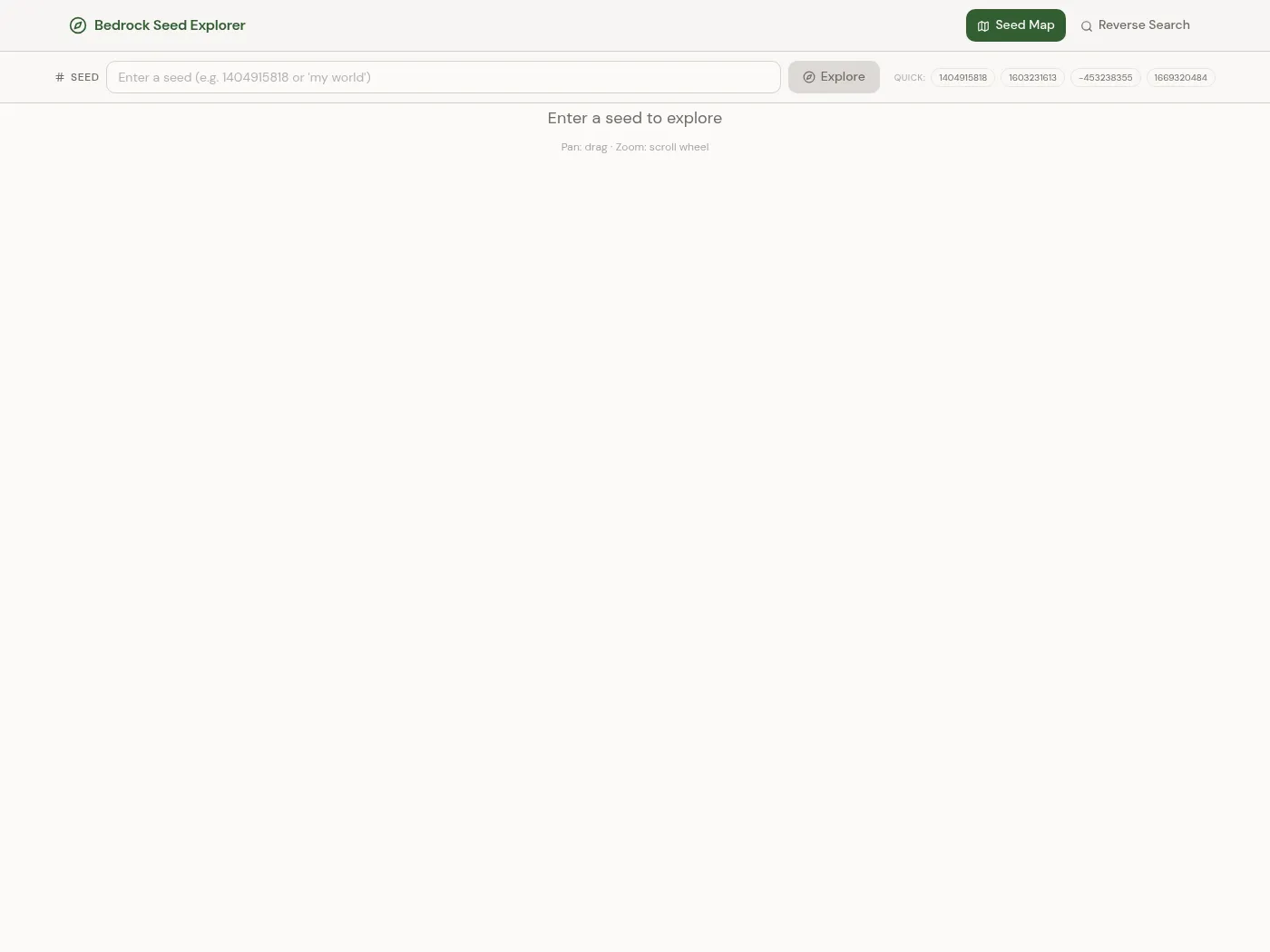 Bedrock Seed Explorer