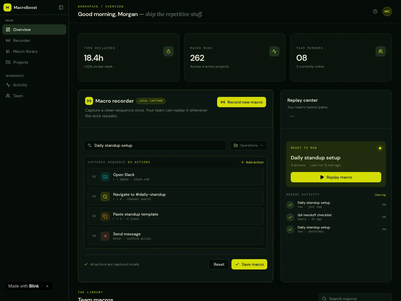MacroBoost Dashboard