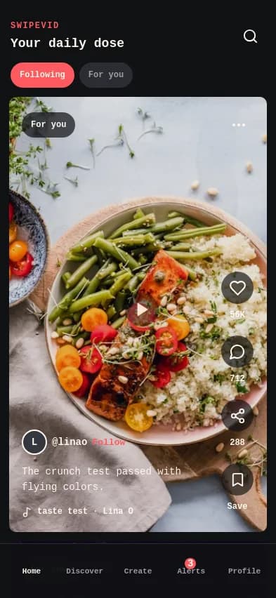 SwipeVid Social App