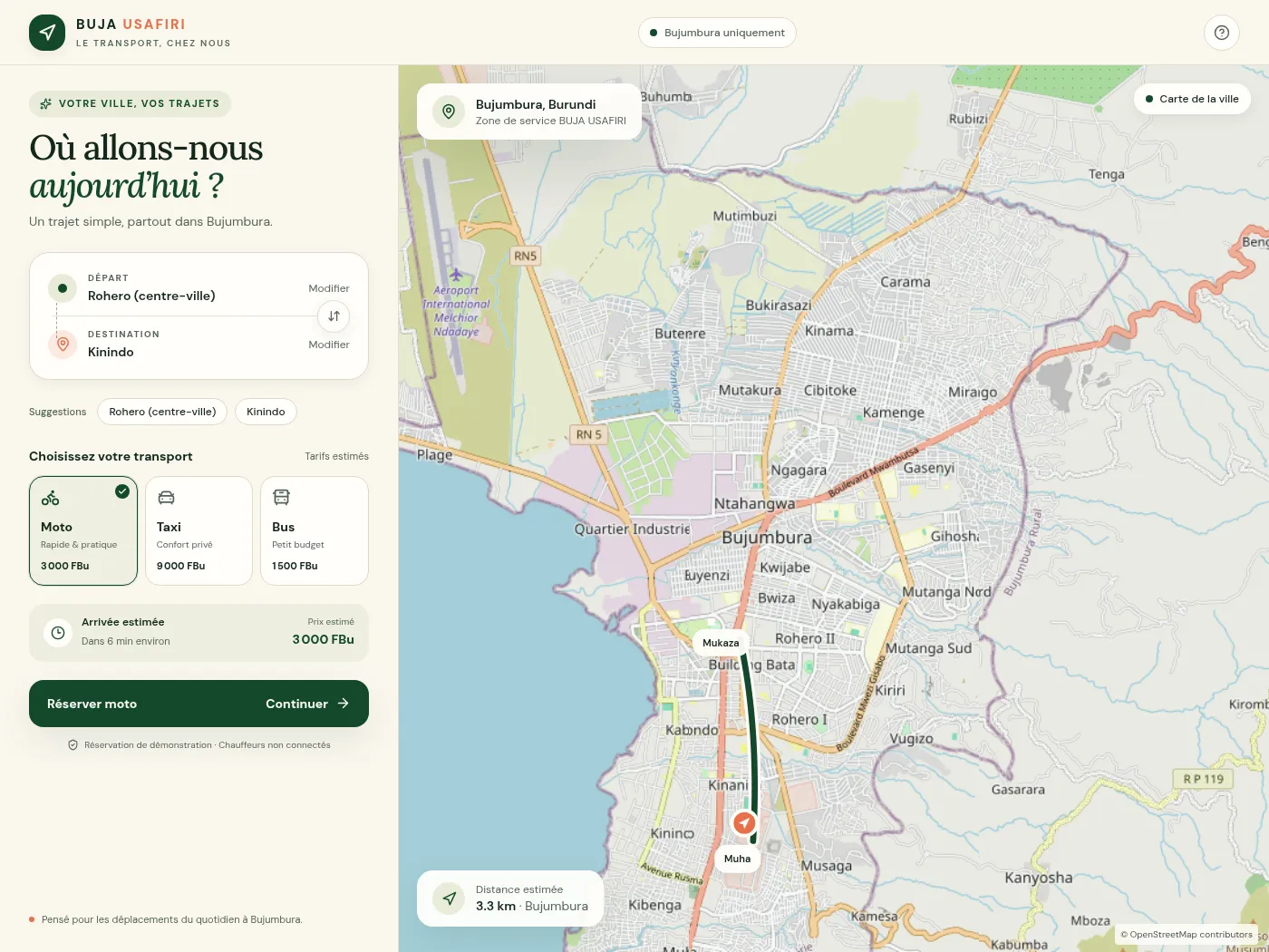 BUJA USAFIRI Transport App