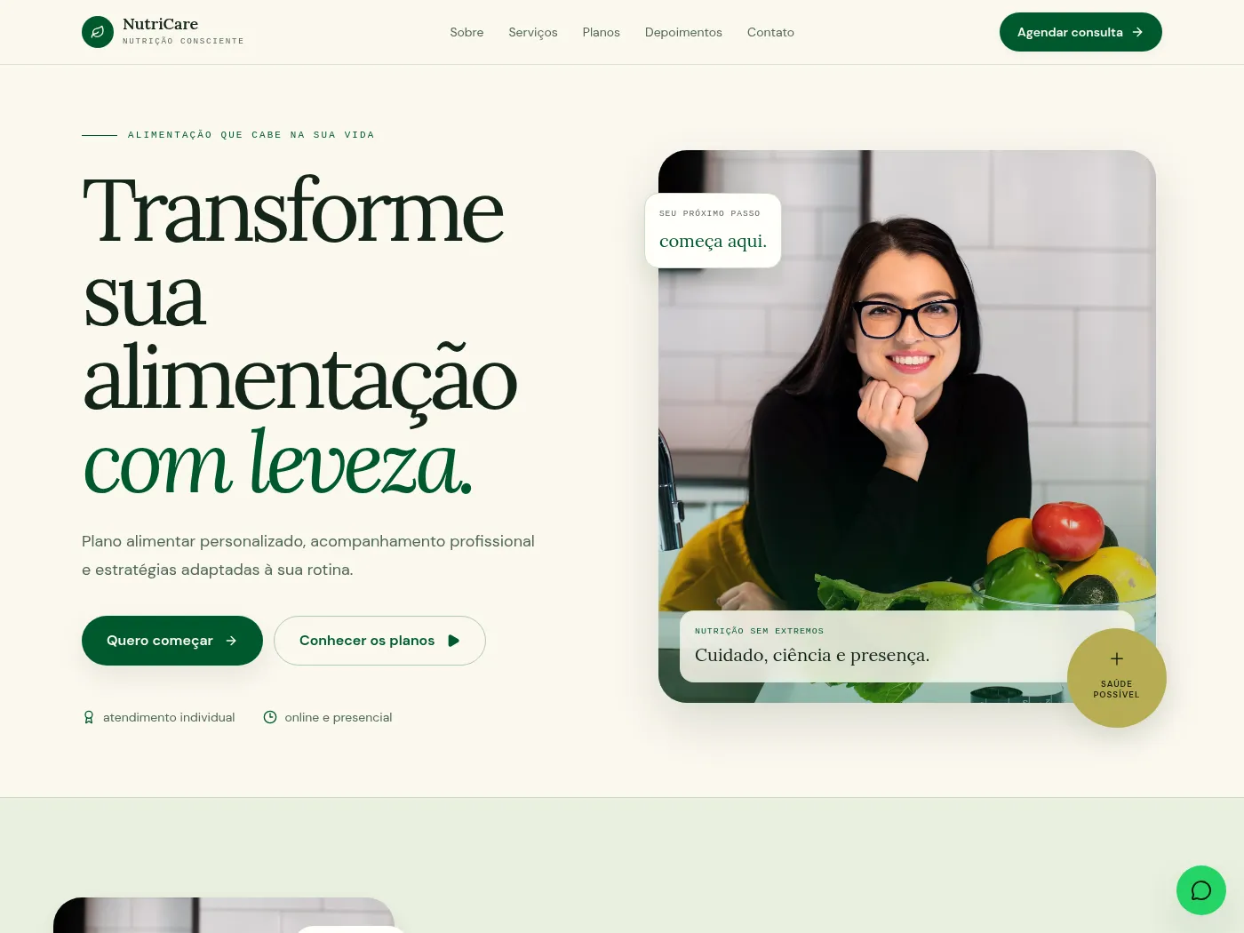 NutriCare Landing Page