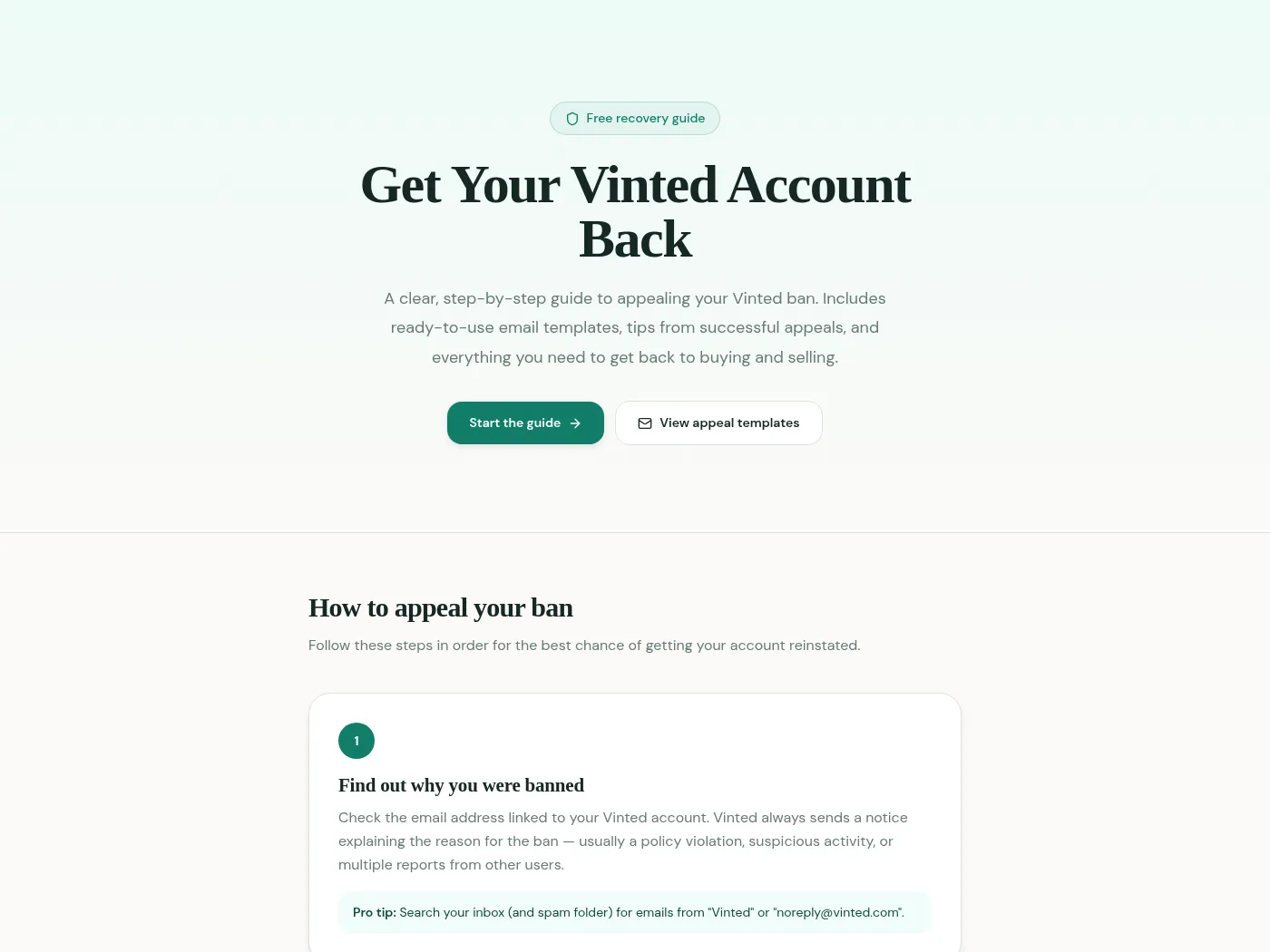 Vinted Unban Helper