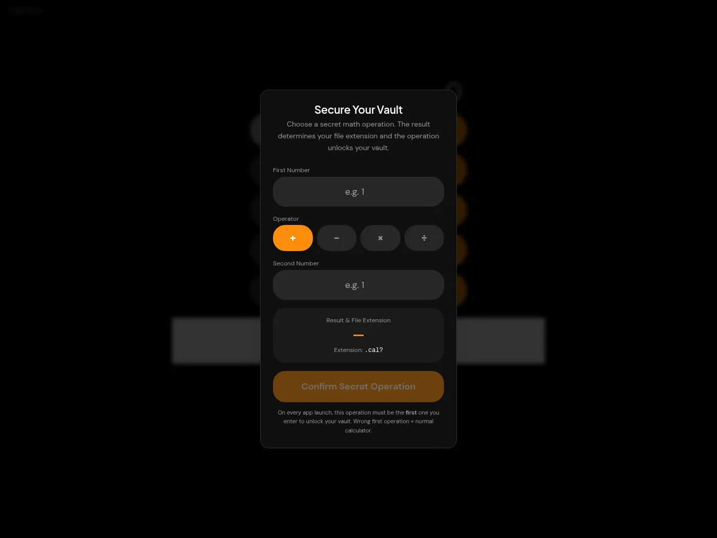 CalcVault App