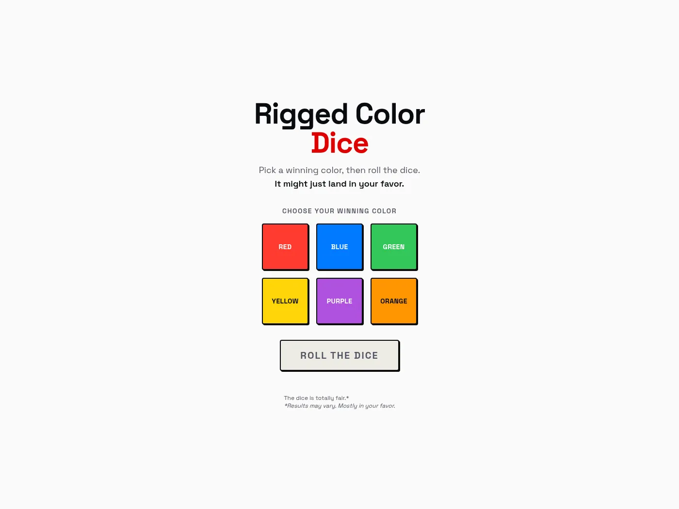 Rigged Color Dice