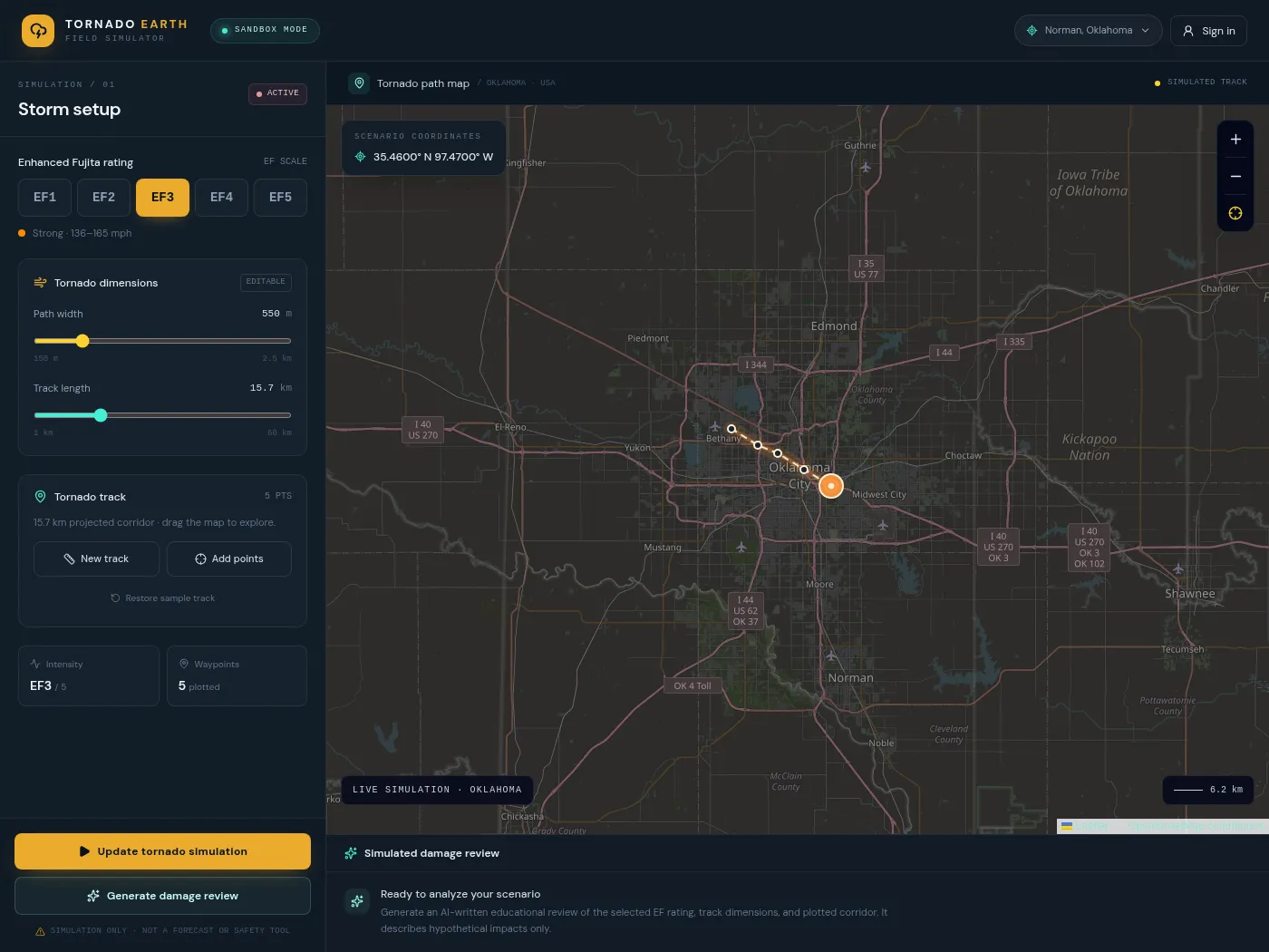 Tornado Earth Simulator