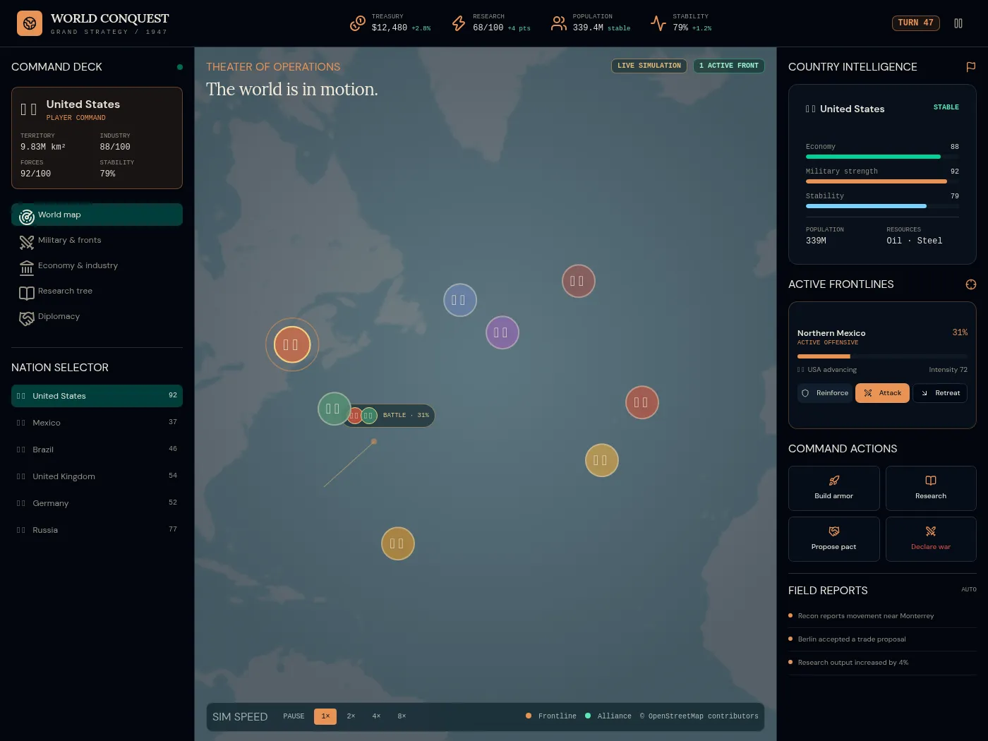 World Conquest Strategy Game