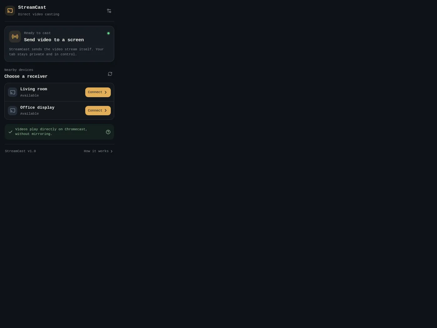 StreamCast Extension