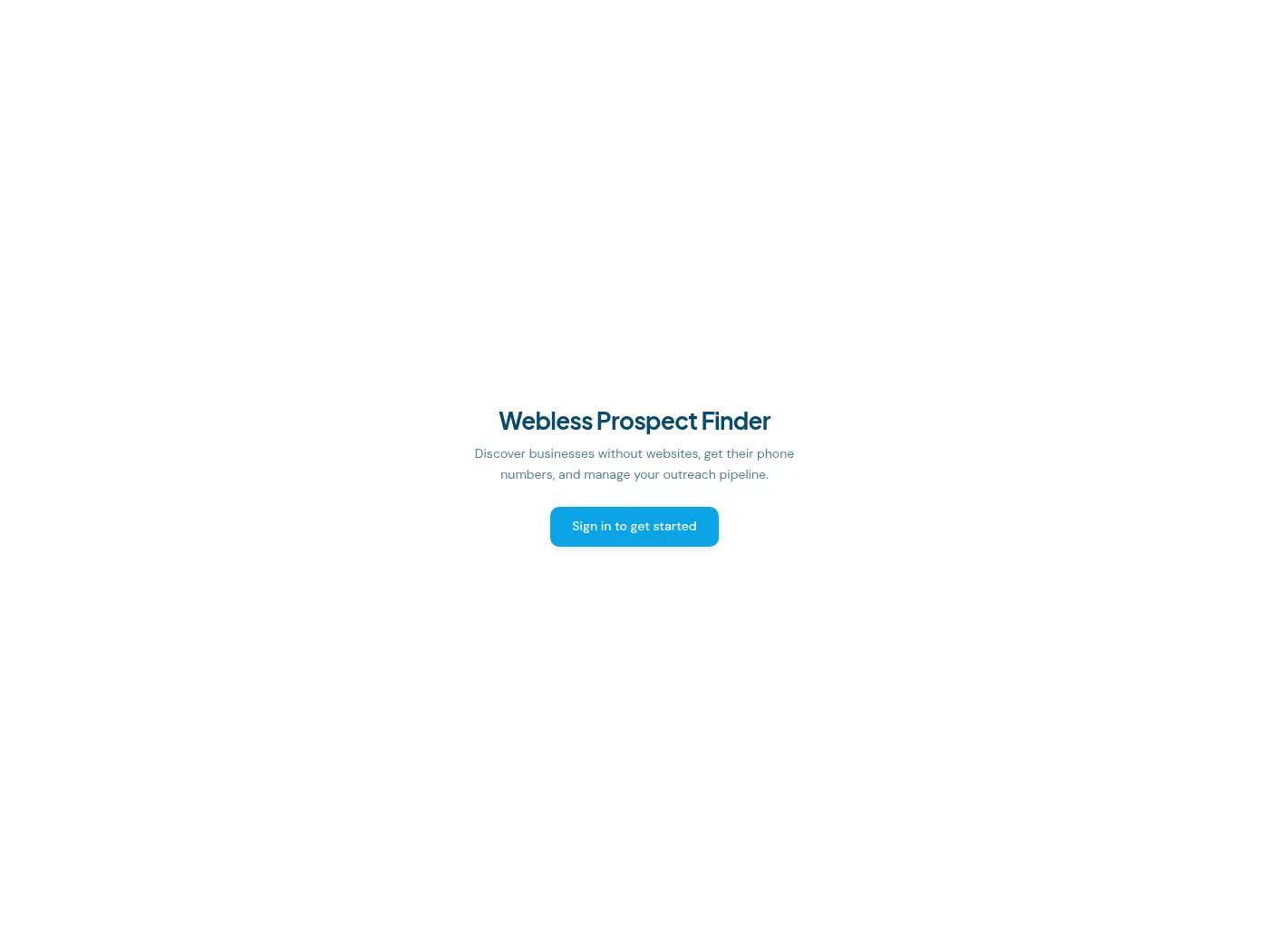 Webless Prospect Finder