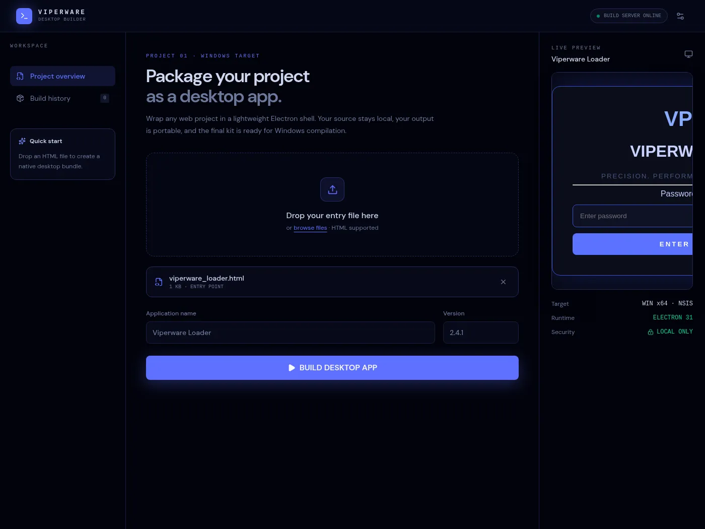 Desktop EXE Builder