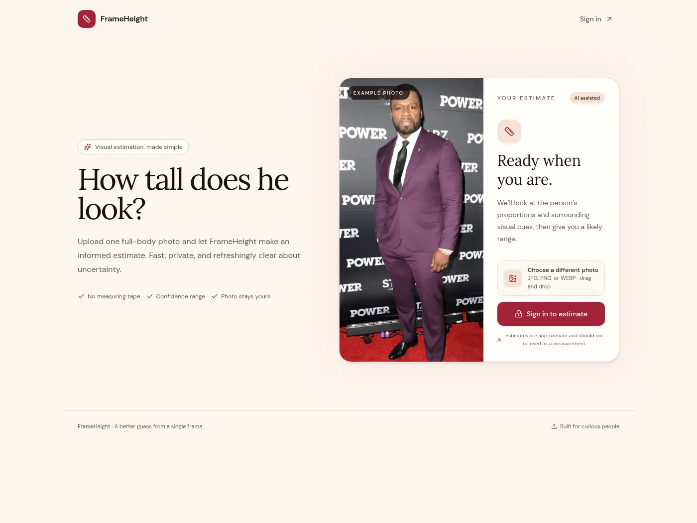 Photo Height Guesser