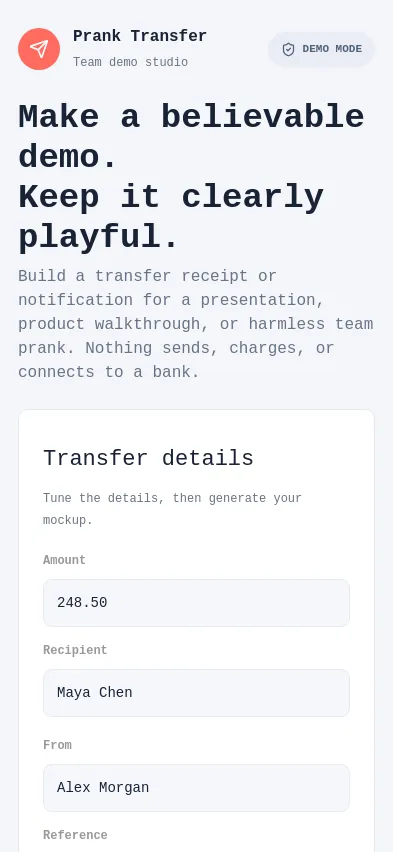 Prank Transfer Maker
