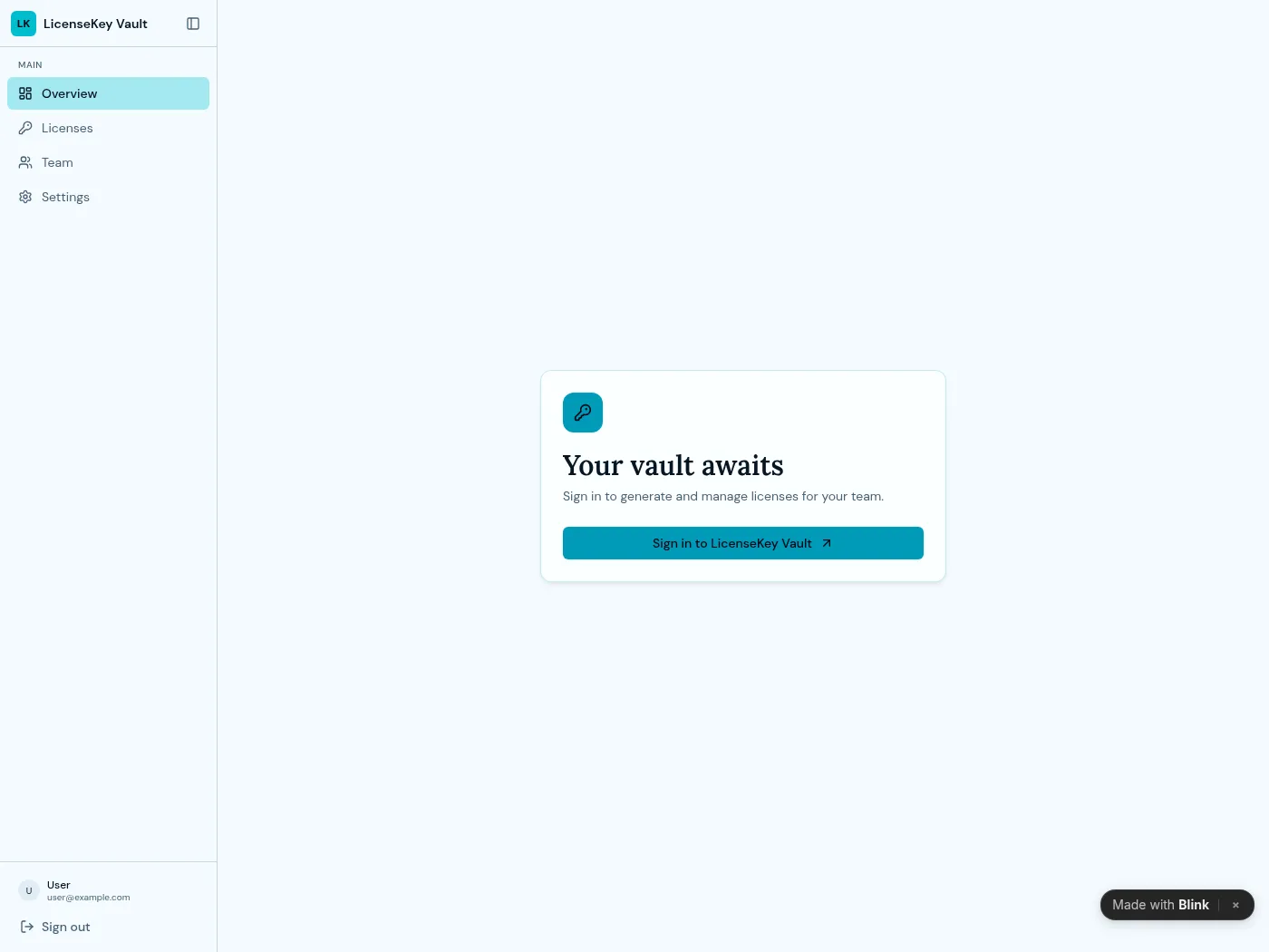 LicenseKey Vault