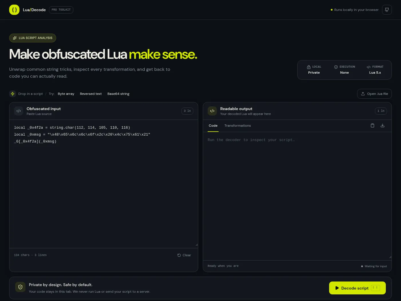 Lua Deobfuscator Pro