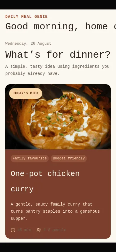 Daily Meal Genie SA
