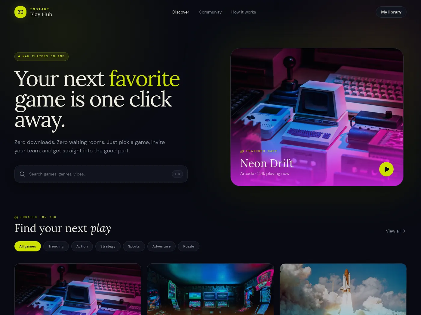 Instant Play Hub