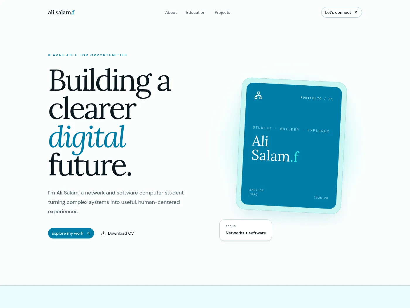 Ali Salam CV Site