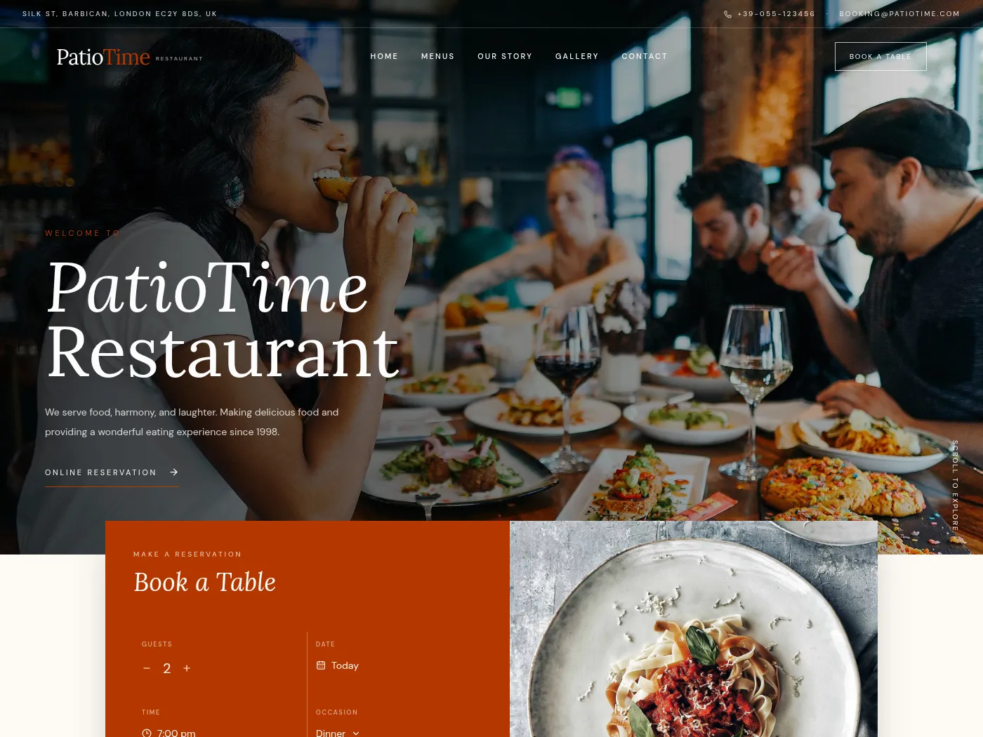PatioTime Cafe Clone