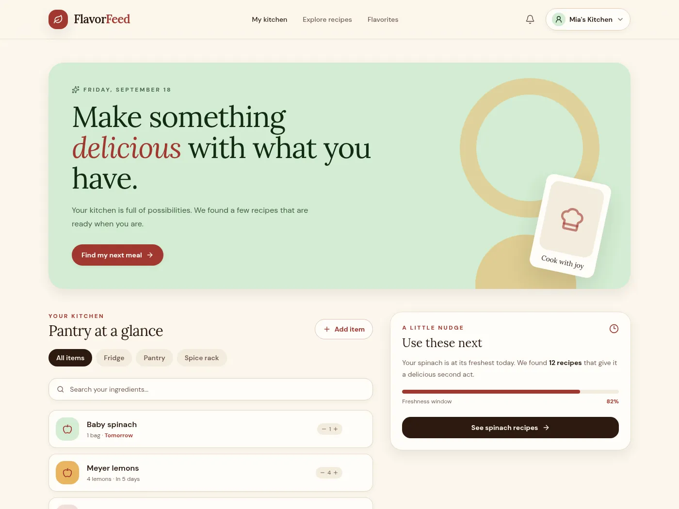 FlavorFeed Pantry Genius