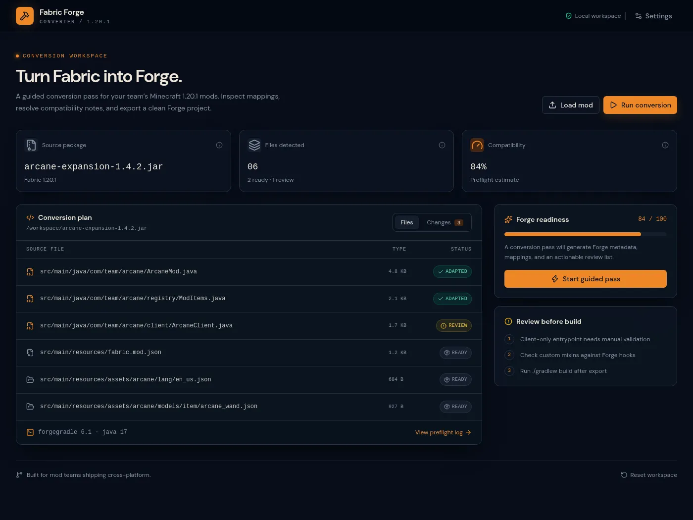 Fabric-to-Forge Mod Converter