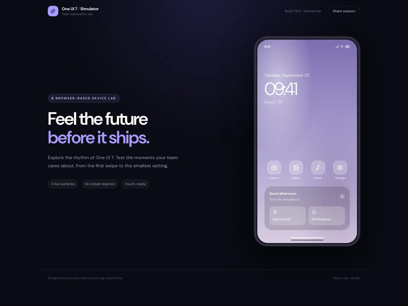 One UI 7 Online Simulator