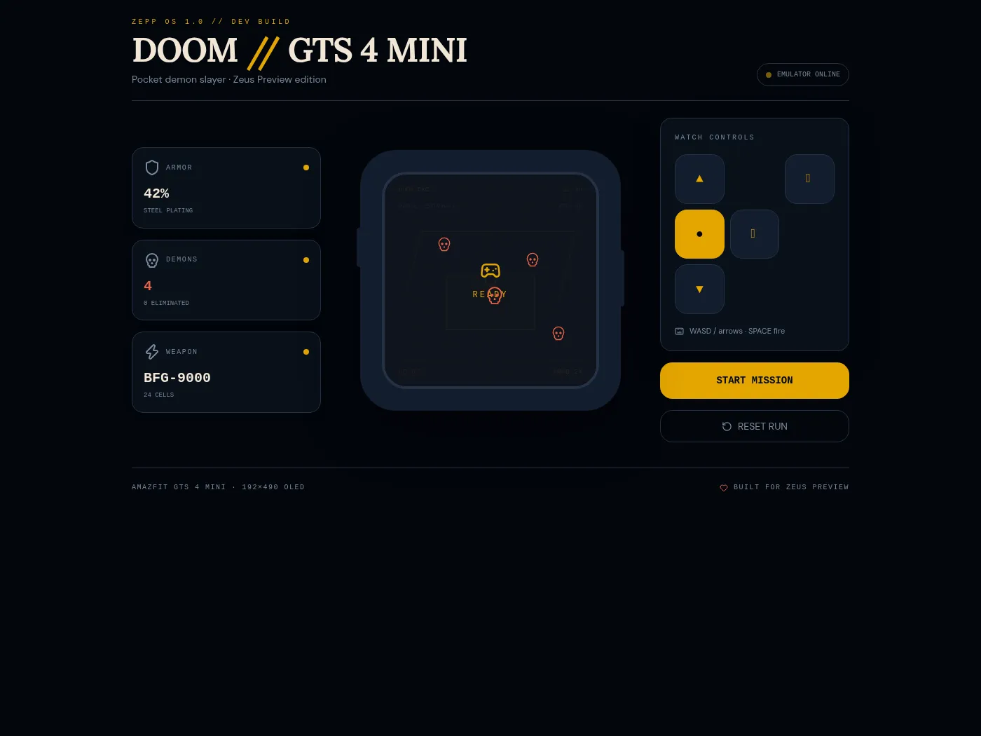 Doom Emulator for Amazfit