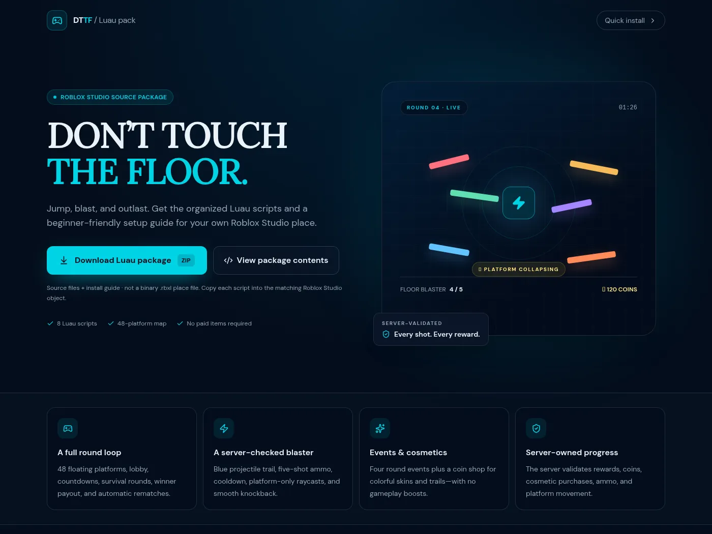 DON'T TOUCH THE FLOOR