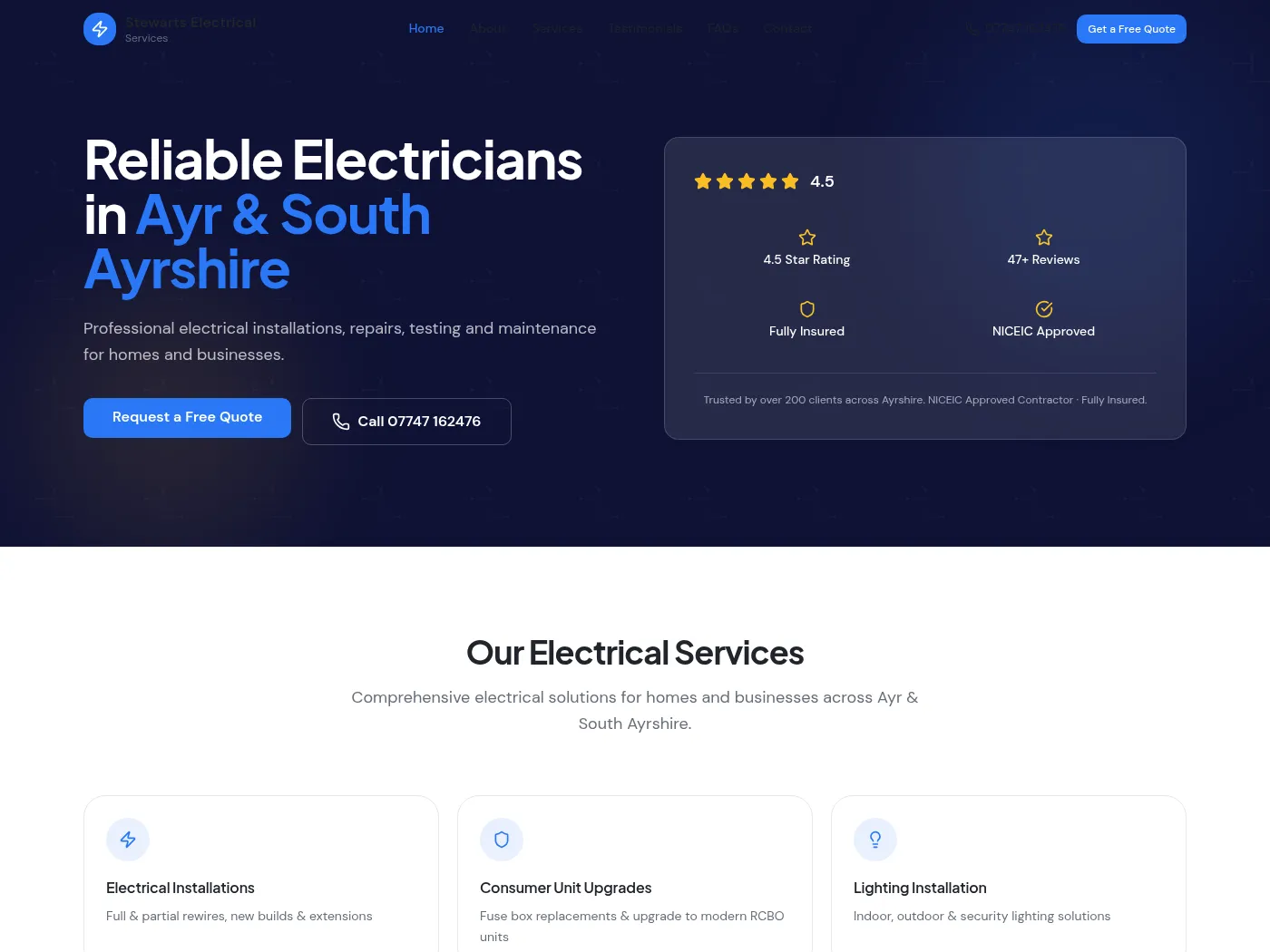 Stewarts Electrical Website