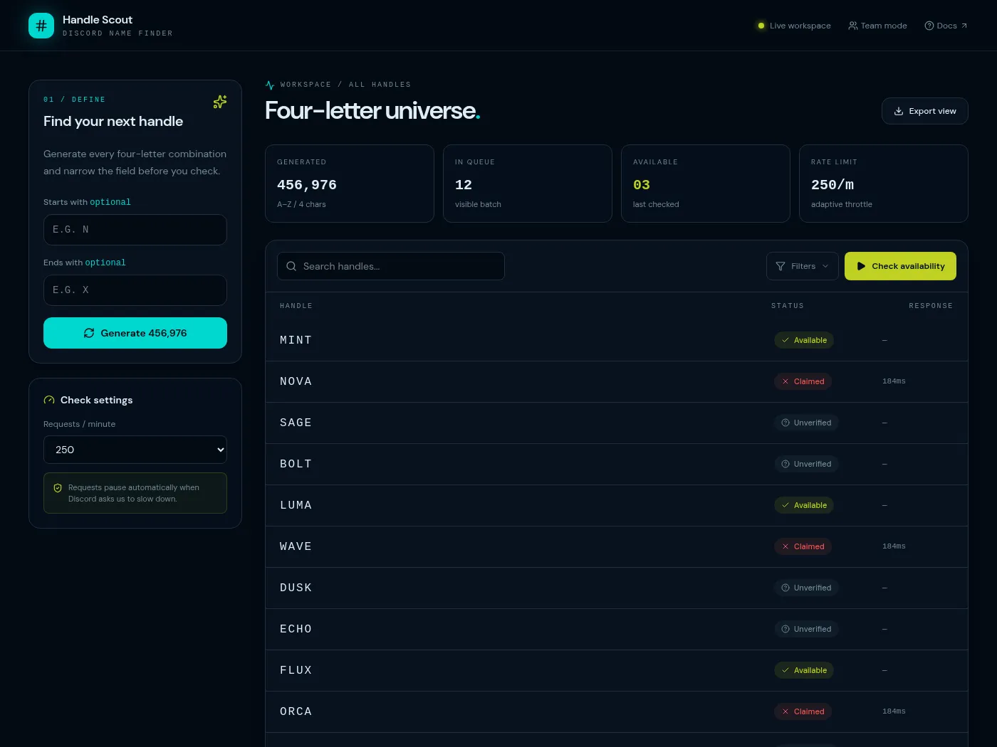 Discord Name Finder