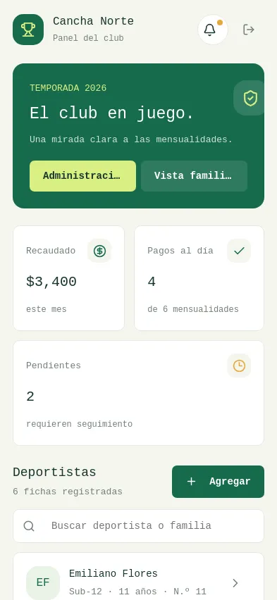 Sports Club Manager App